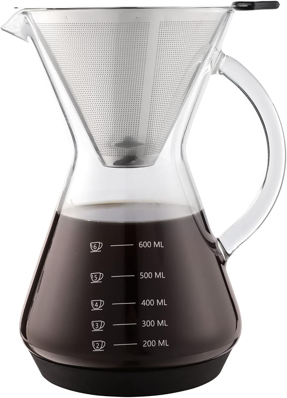 MYBURRGH Pour Over Drip Coffee Maker with Borosilicate Glass Carafe ...