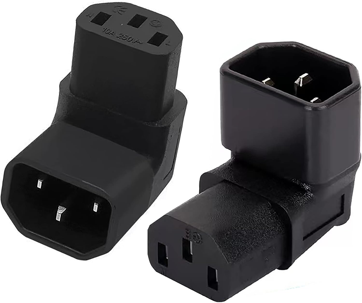 IEC 320 C14 to C13 Right Angle AC Adapter, tunghey IEC 3Pole Male to ...