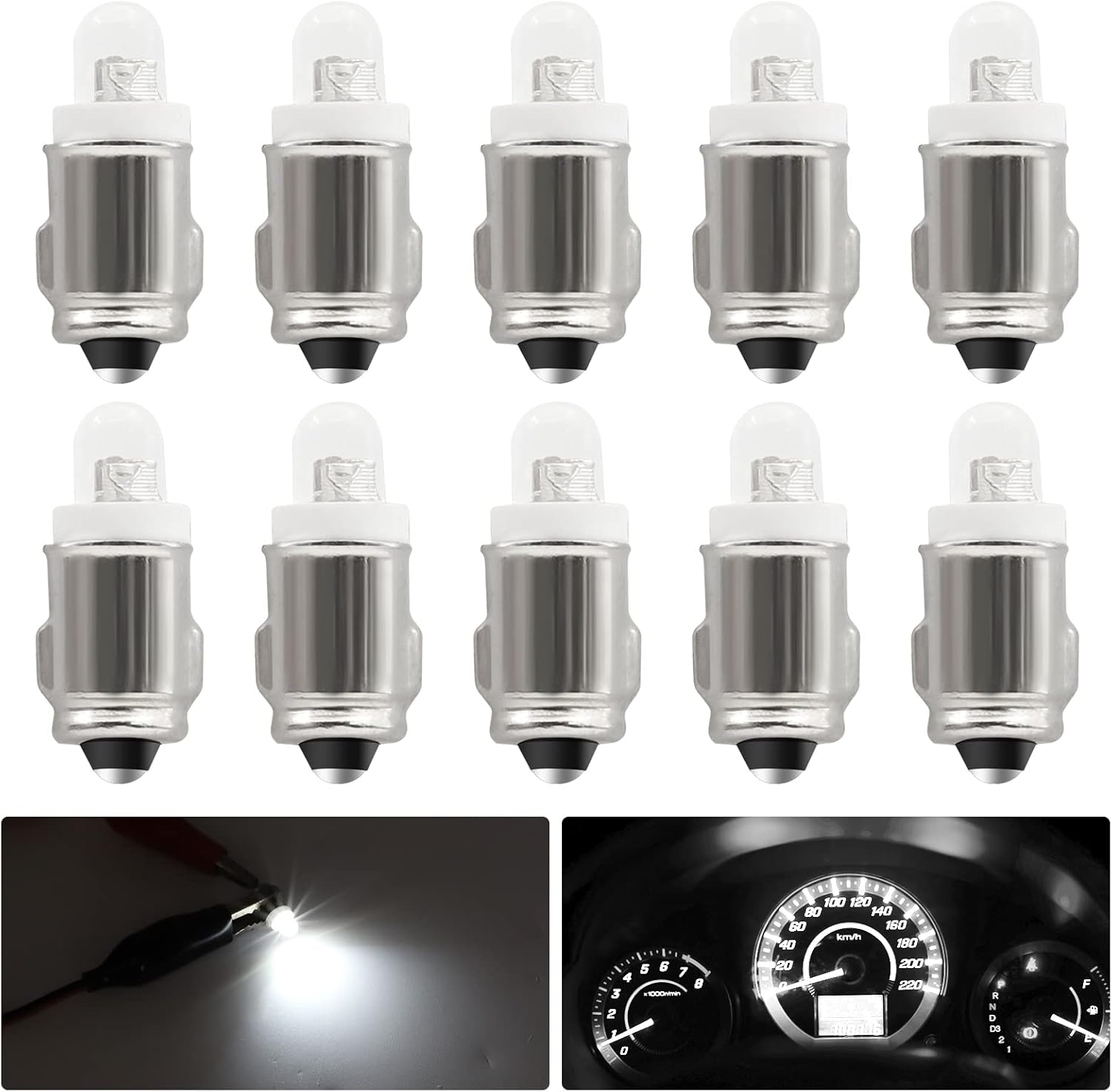 Amazon.com: Ygmylandbb 10pcs BA7S LED Bulbs White 12V Chipsets LED ...