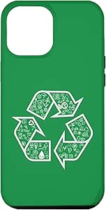 Amazon.com: iPhone 15 Pro Max Green Earth Day Recycling Symbol Nature ...