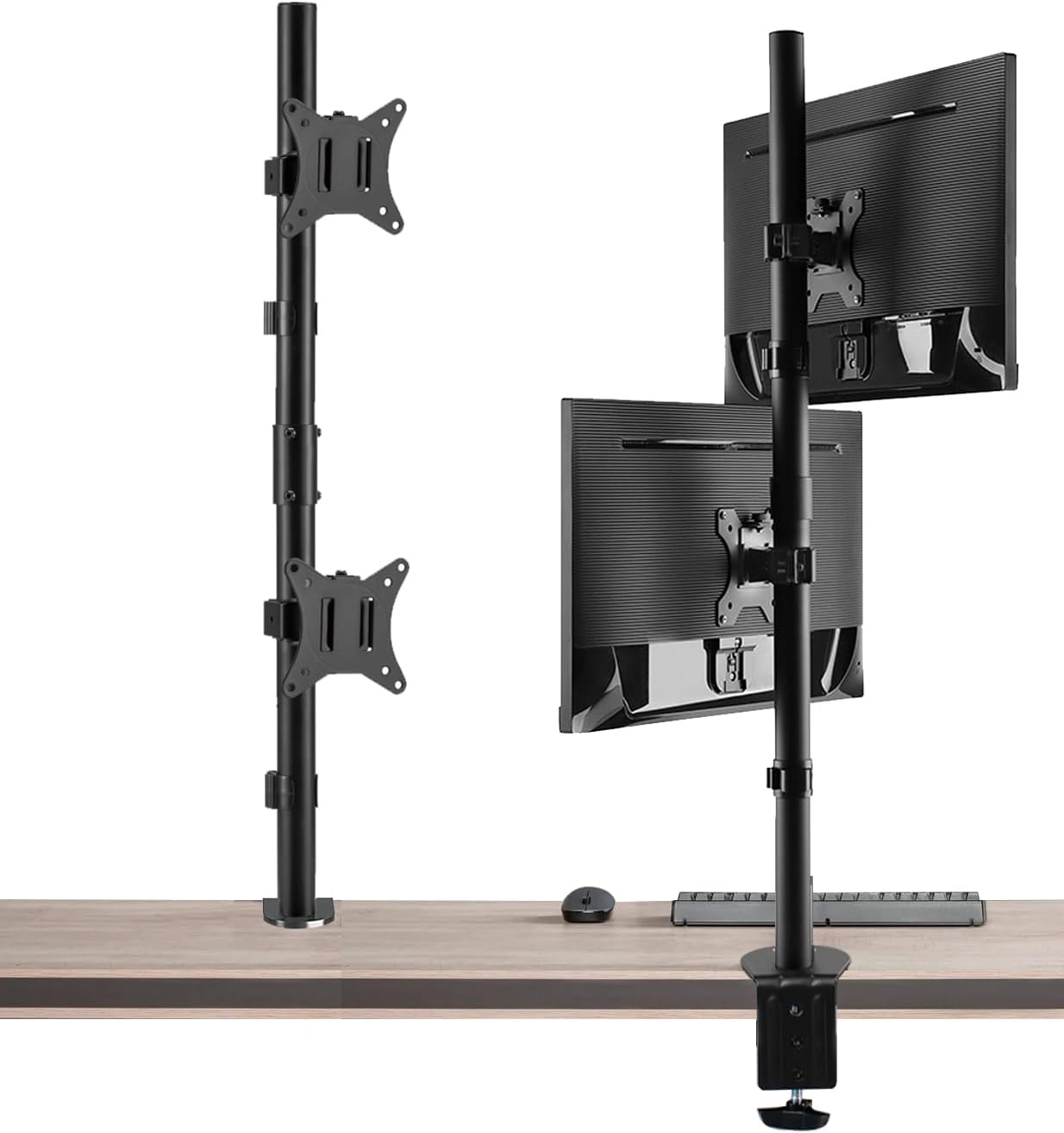 Amazon.com: Dual Vertically Stacked Monitor Desk Mount 31.5 inches Pole ...