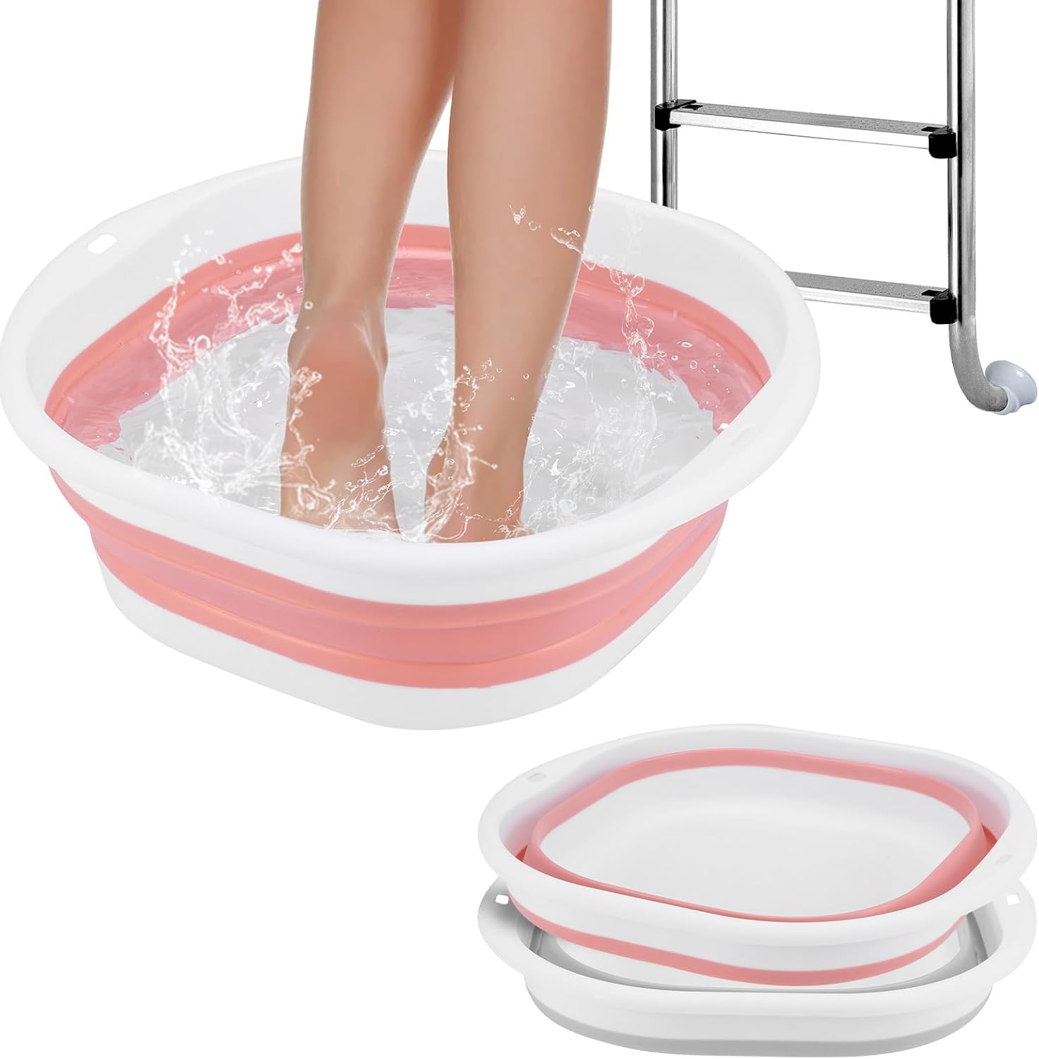 Amazon.com: 2Pcs Portable Pool Foot Bath, Collapsible Pool Foot Wash ...