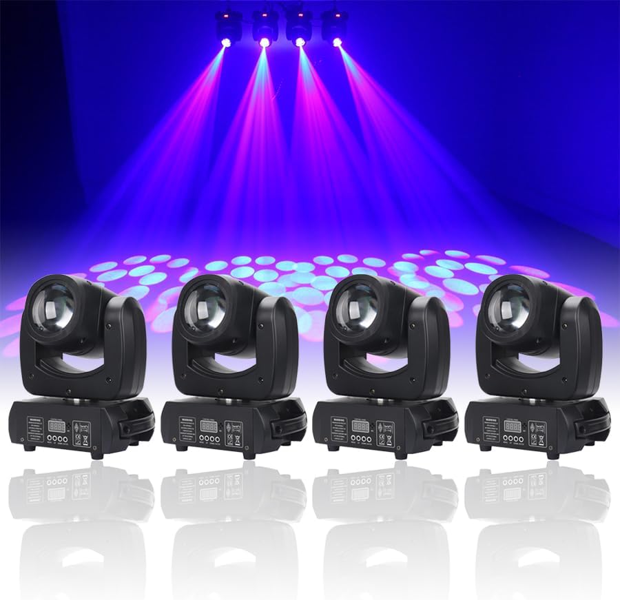 Amazon.com: 4Pcs/Pack LED 100W Beam Spot Moving Head DMX Stage Light 18 ...