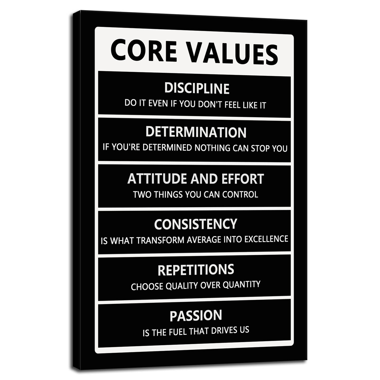 Amazon.com: WYJZDZQ8 Inspirational Canvas Wall Art Core Values Picture ...