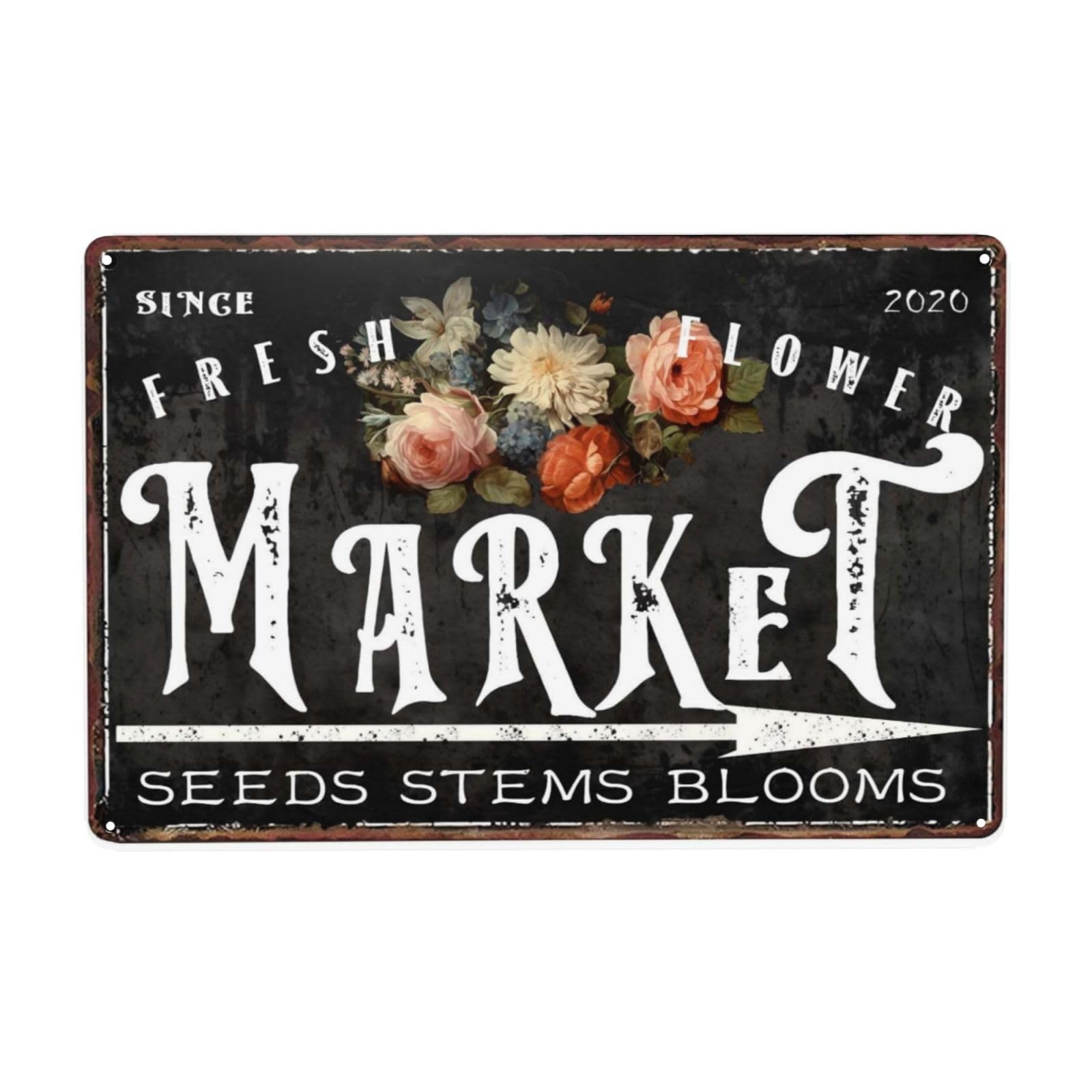 Amazon.com: Garden Theme Market Tin Signs Vintage Fresh Flower Tin Sign ...