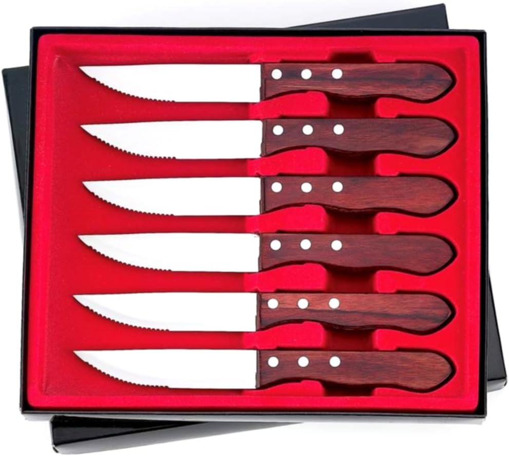 Amazon.com: Slitzer 6pc Restaurant Style Jumbo Steak Knives with ...