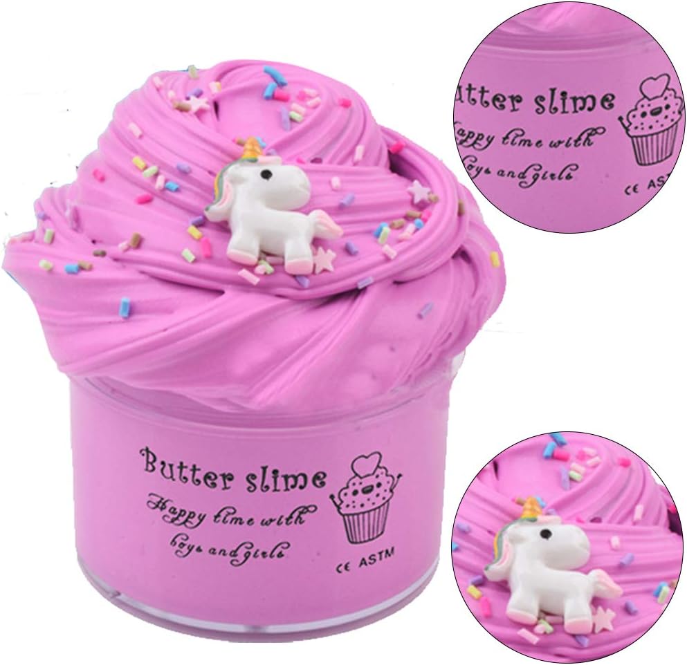 3 Pack Butter Slime Kit and Charms, Scented Cloud Slime,Purple Color ...