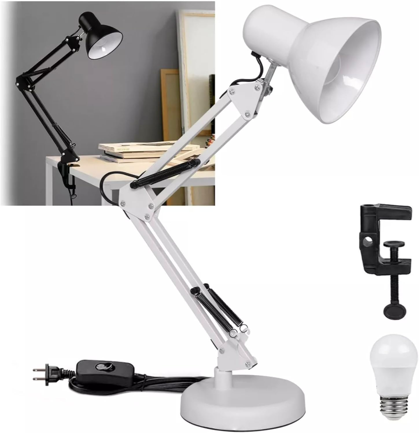 SELECTSHOP Lampara De Escritorio 2 En 1 Con Base De Metal Abrazadera ...