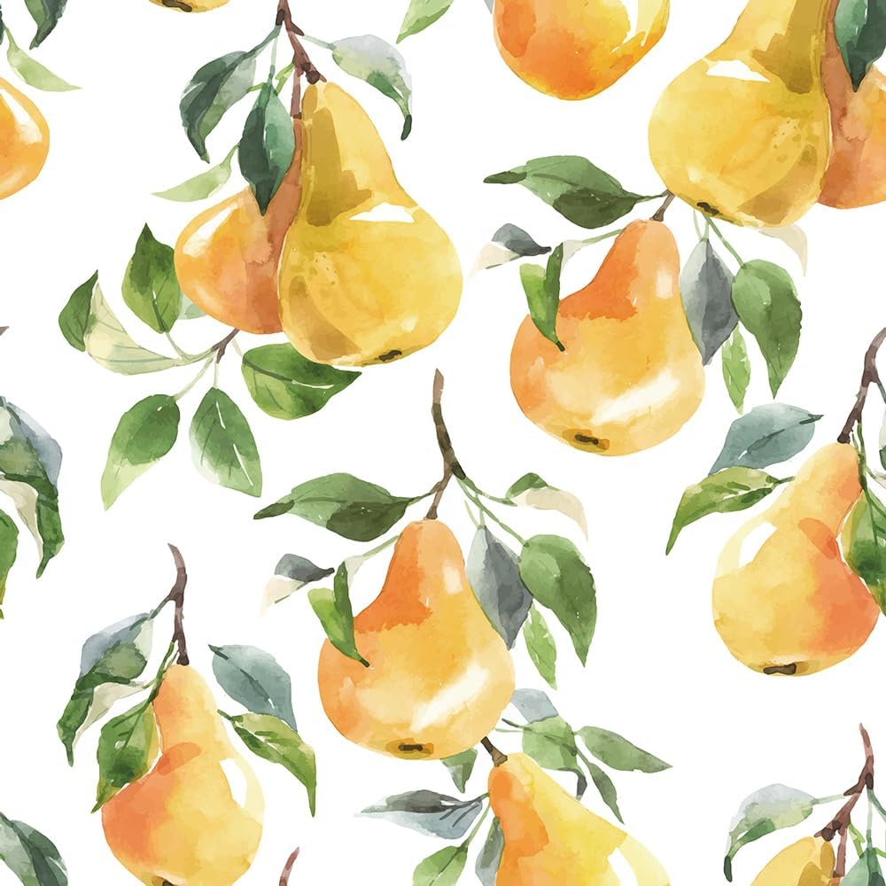REDAMANCY Modern Abstract Yellow Fruits pear Peel and Stick Wallpaper ...