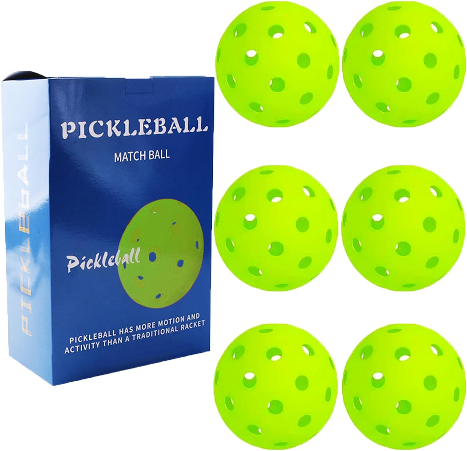 Amazon.com : ABM&Y Outdoor Pickleball Balls, 6 Pack Pickle Ball Set, 40 ...