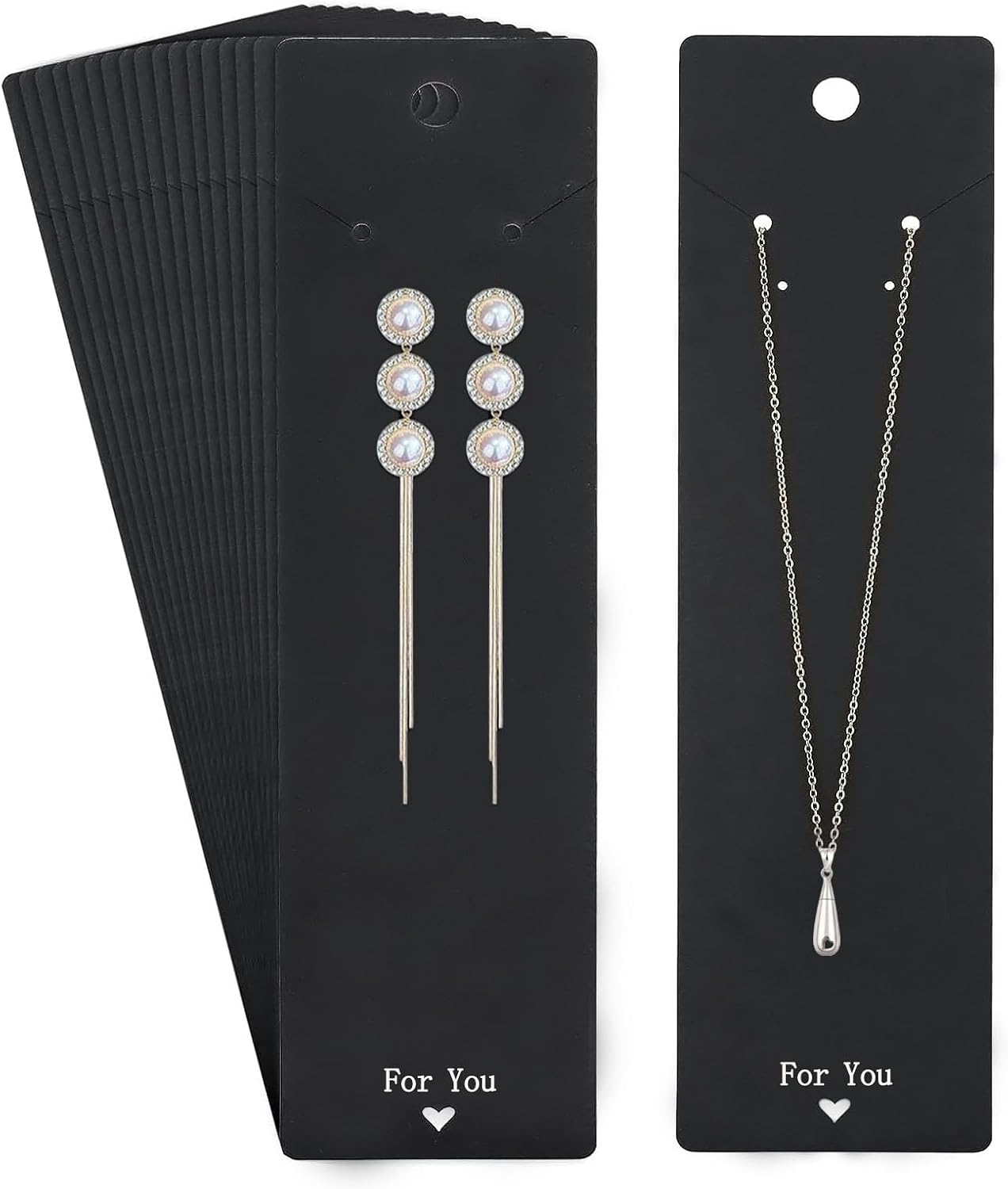 Amazon.com: ALLWSLucky 100PCS Necklace Display Cards, 2.16'' x 8.27 ...