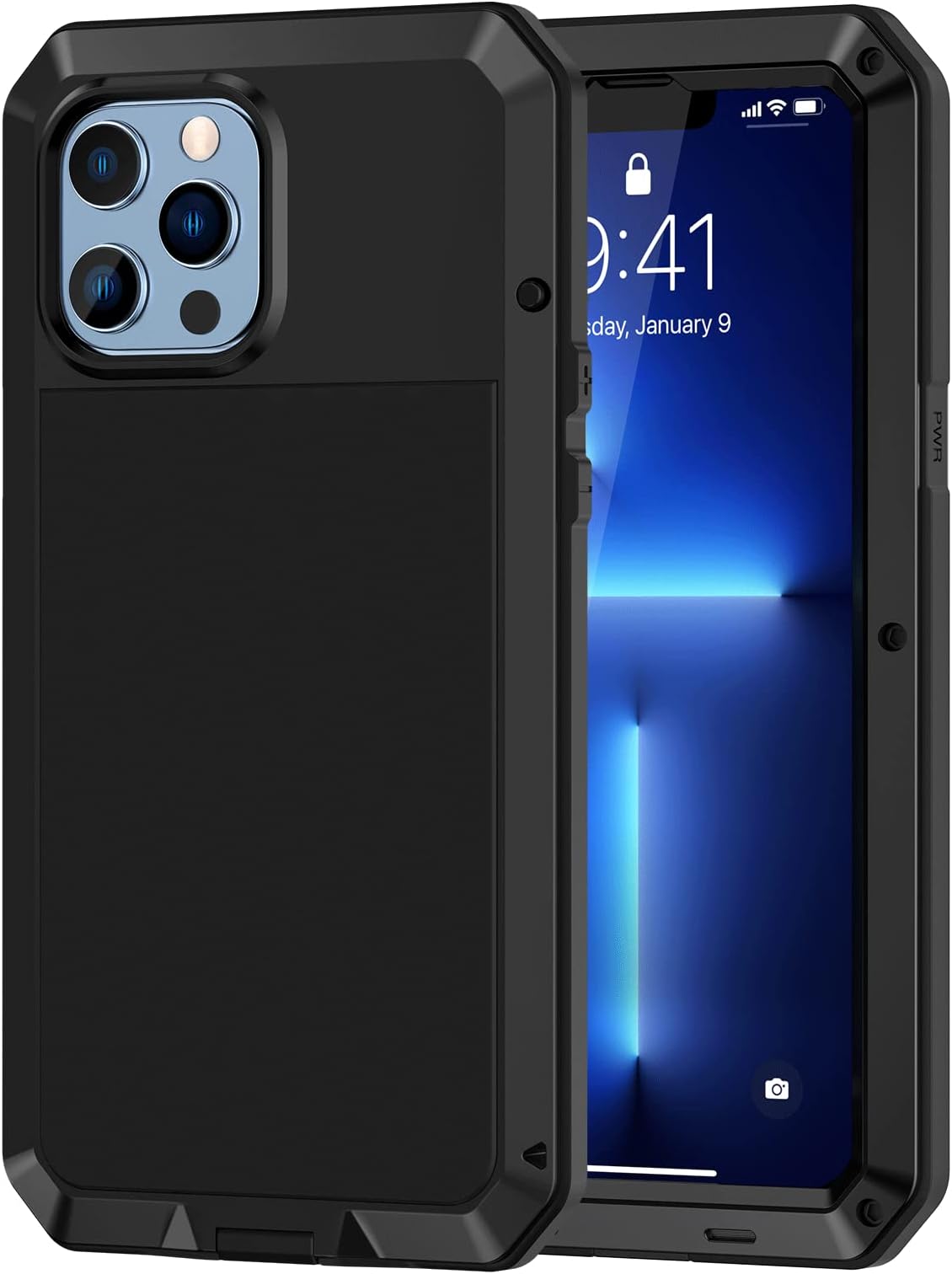 Amazon.com: Lanhiem for iPhone 13 Pro Metal Case, Heavy Duty Shockproof ...