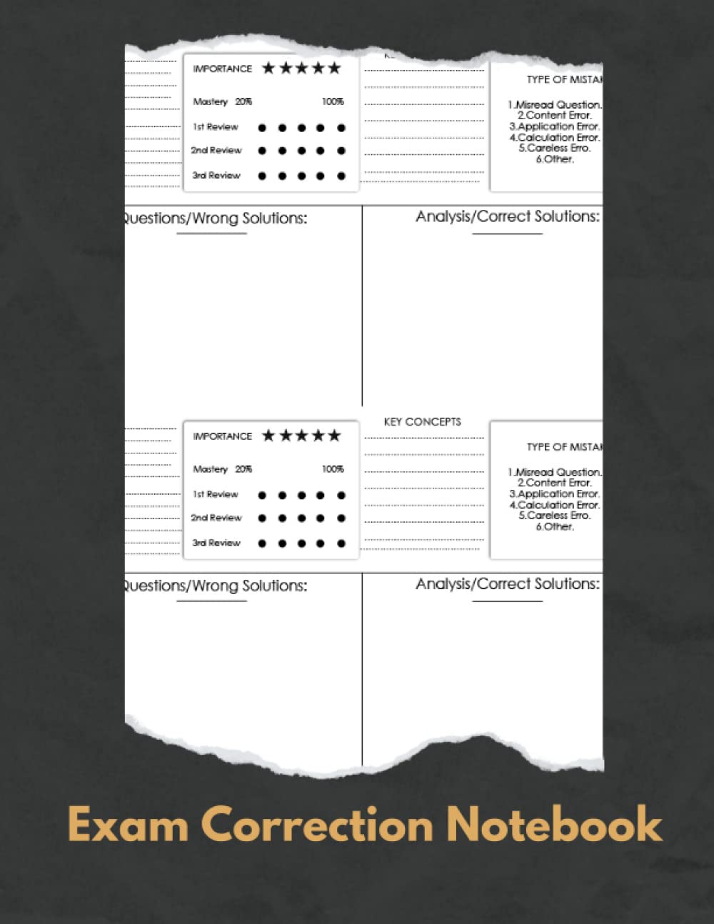 Amazon.com: Exam Correction Notebook (100 Pages): Student Notebook ...