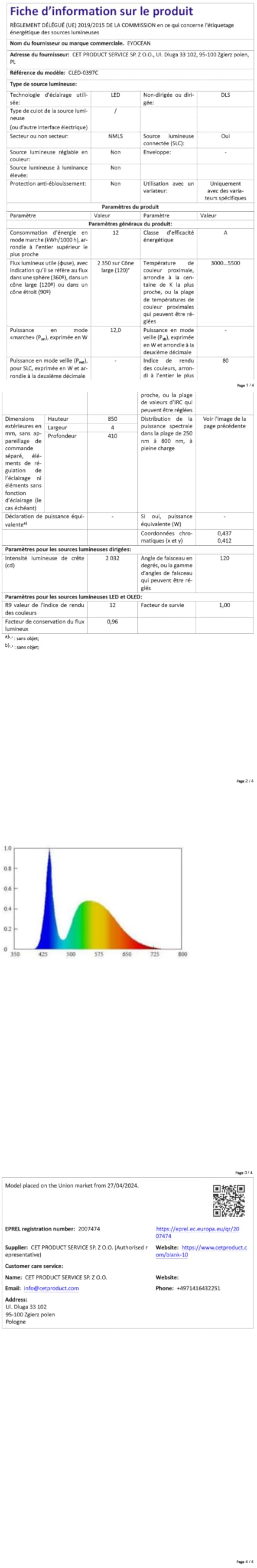 EYOCEAN Lampe de Bureau LED, Lampes de Table, Lampe d'Architecte ...