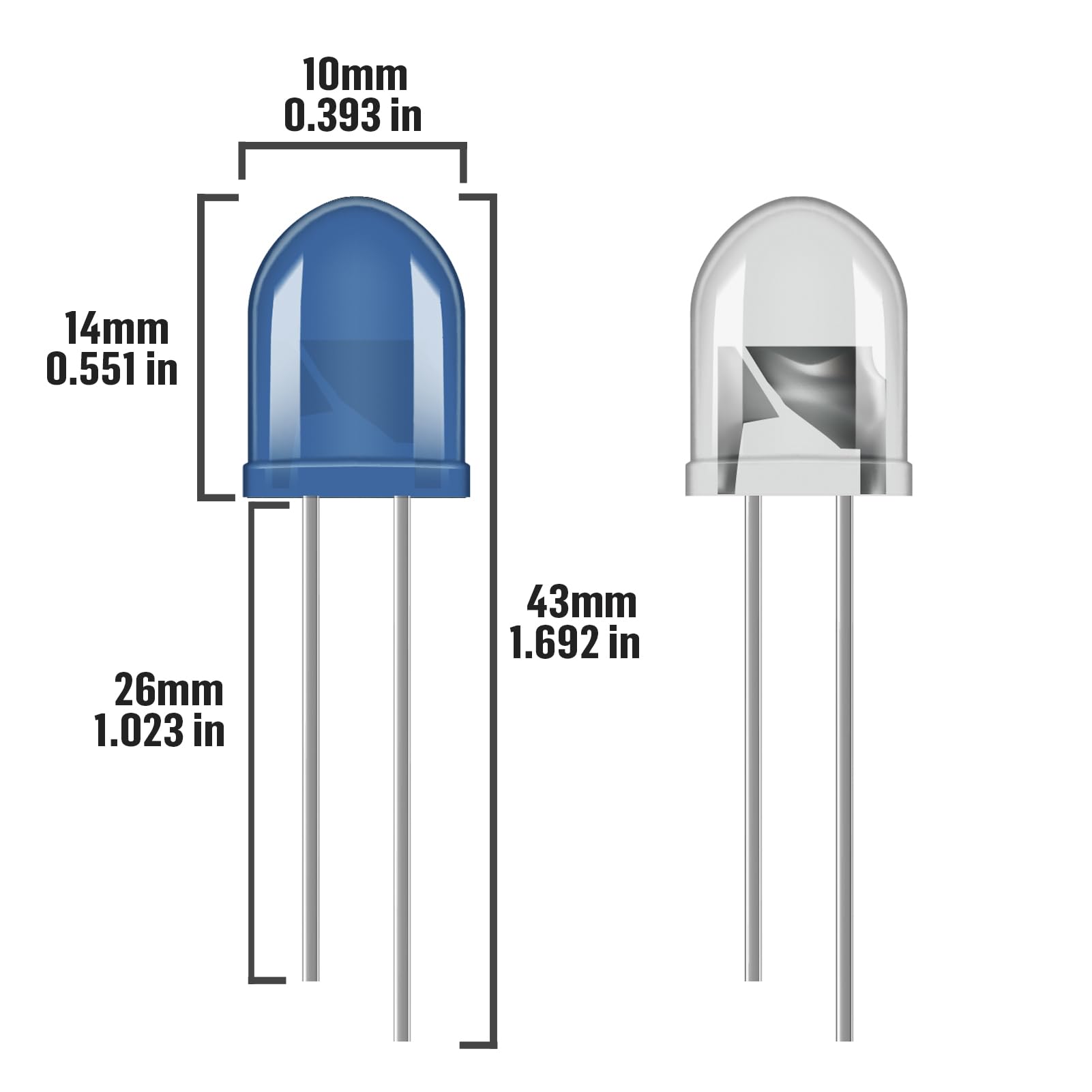Snapklik.com : ALLECIN 10MM Led Diode Light Assortment Kit 10 Color ...