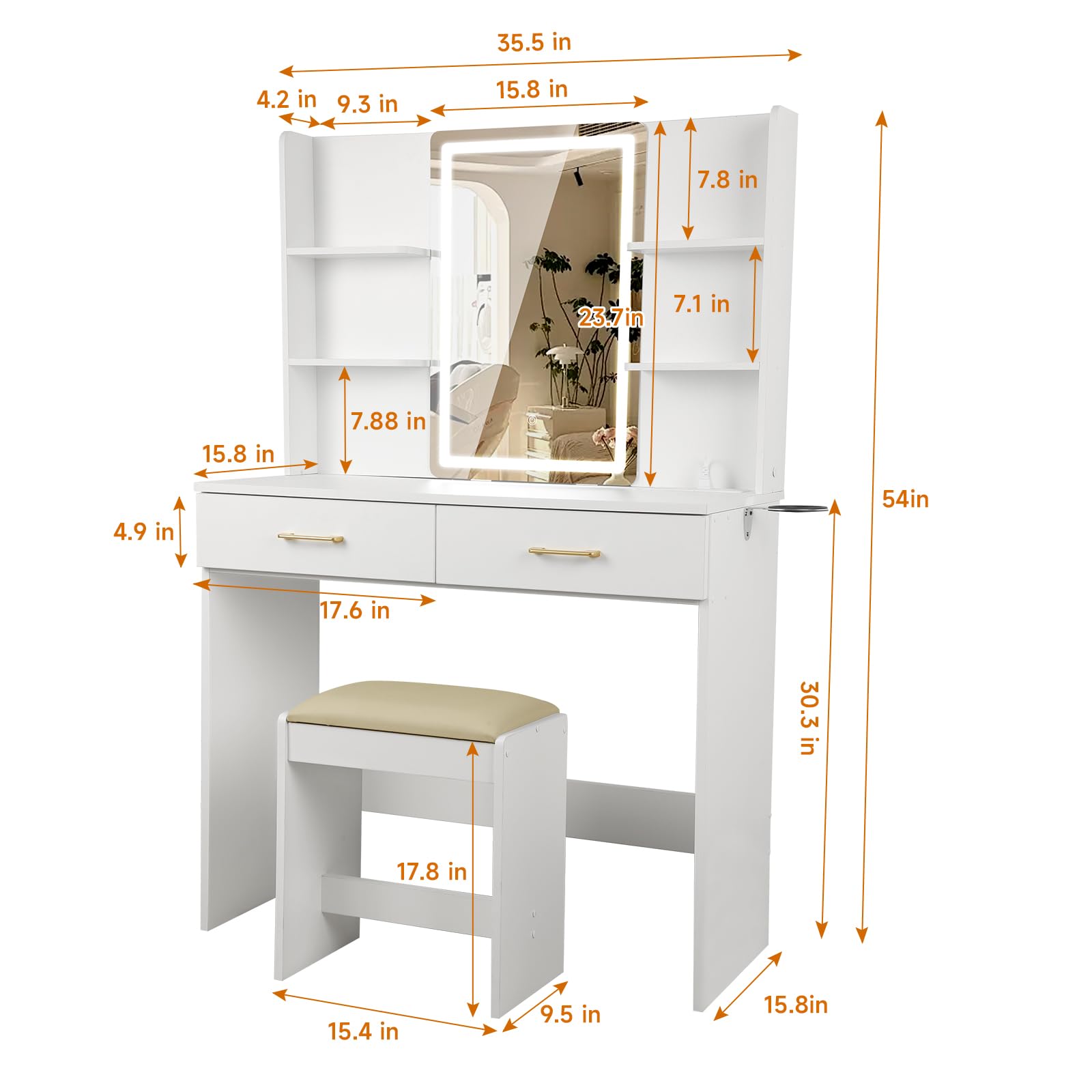V Ling 0910 Counter Height Craft Table L Shaped Vanity