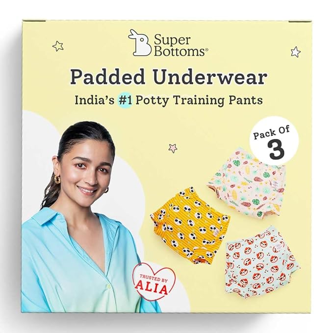 SuperBottoms Padded Underwear For Growing Babies/Toddlers|With 3 Layers Of Cotton Padding ...