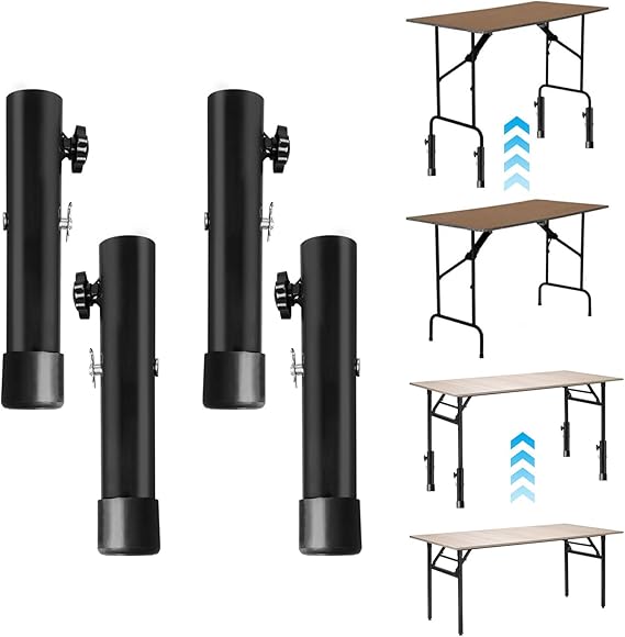 4Pcs Table Leg Extenders, 20cm Adjustable Height Chair Leg Extenders ...