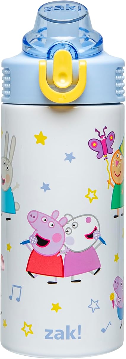 Zak Designs Peppa Pig Sage Kids Water Bottle for School or Travel, 14oz ...