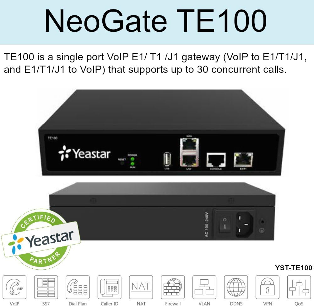 Amazon.com : Yeastar TE100 NeoGate VoIP PRI Gateway,Black : Office Products