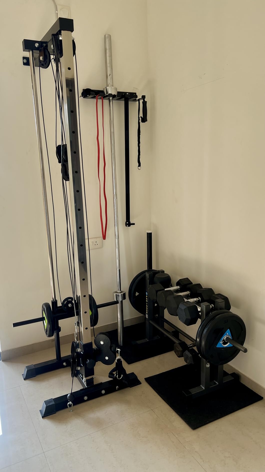 IBS Iron Gym Rack Organizer, Resistance Band Storage Rack, Gym Hooks ...