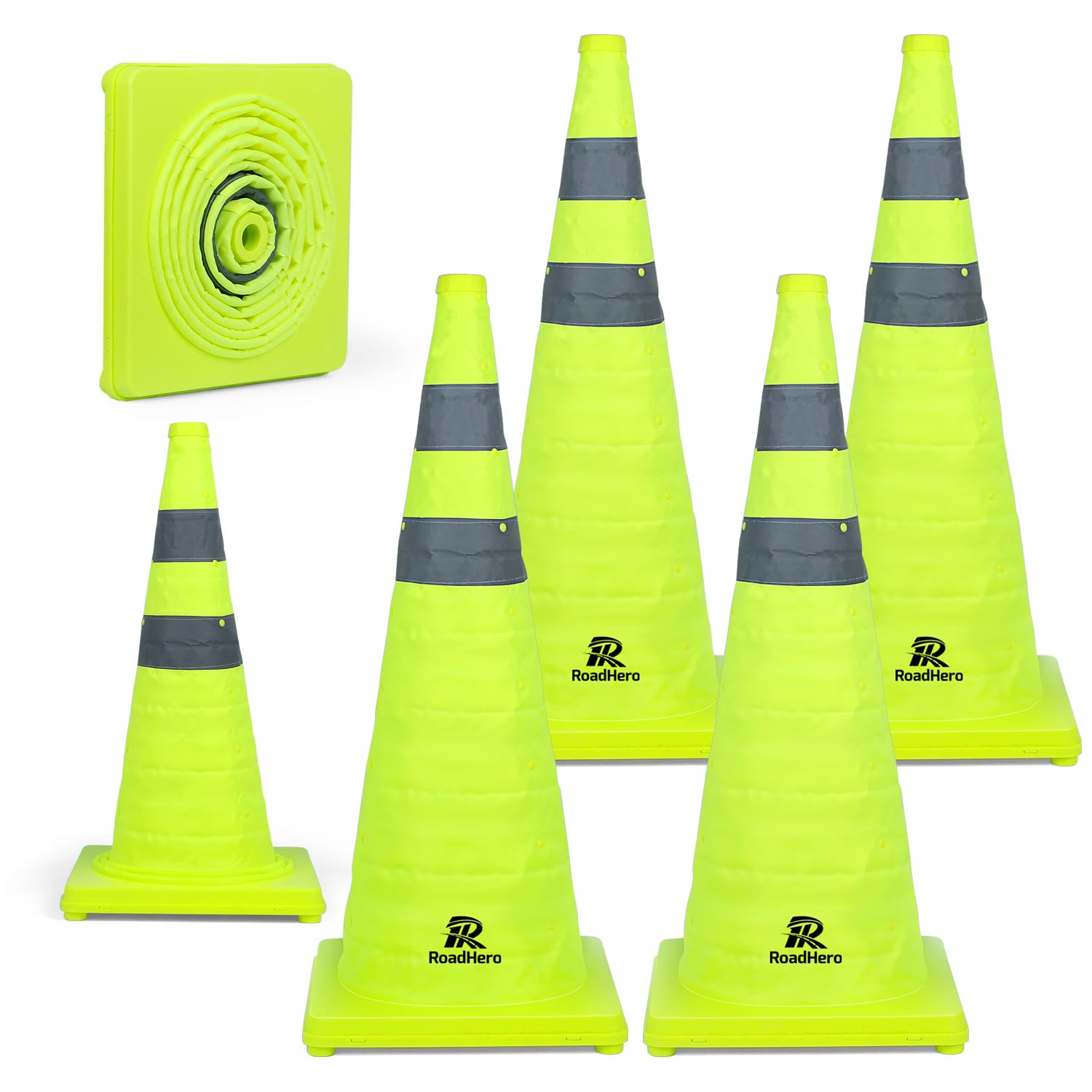 Snapklik.com : RoadHero 28 Inch 6 Pack Collapsible Traffic Safety Cones ...