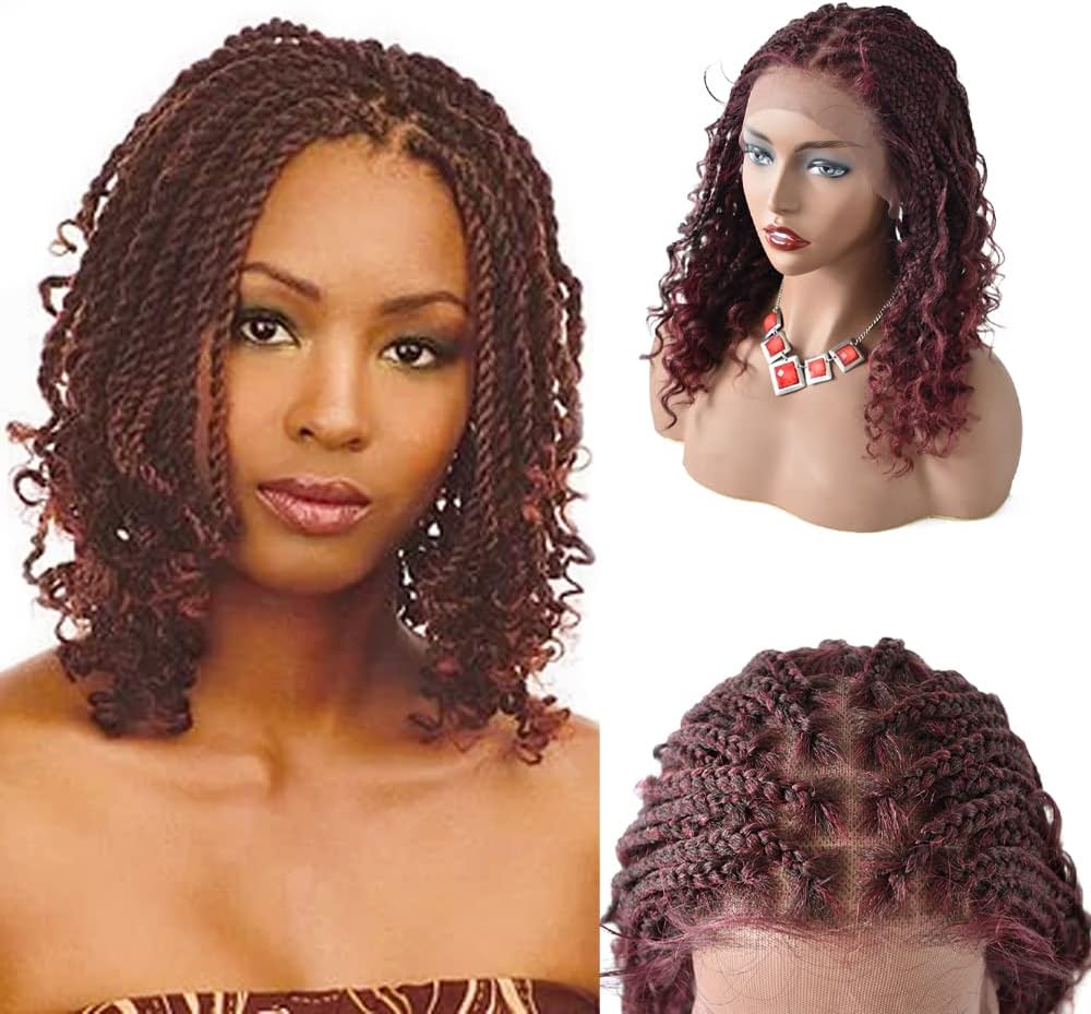 Amazon.com : KERNORV 36" HD Full Lace Knotless Box Boho Braided Wigs ...