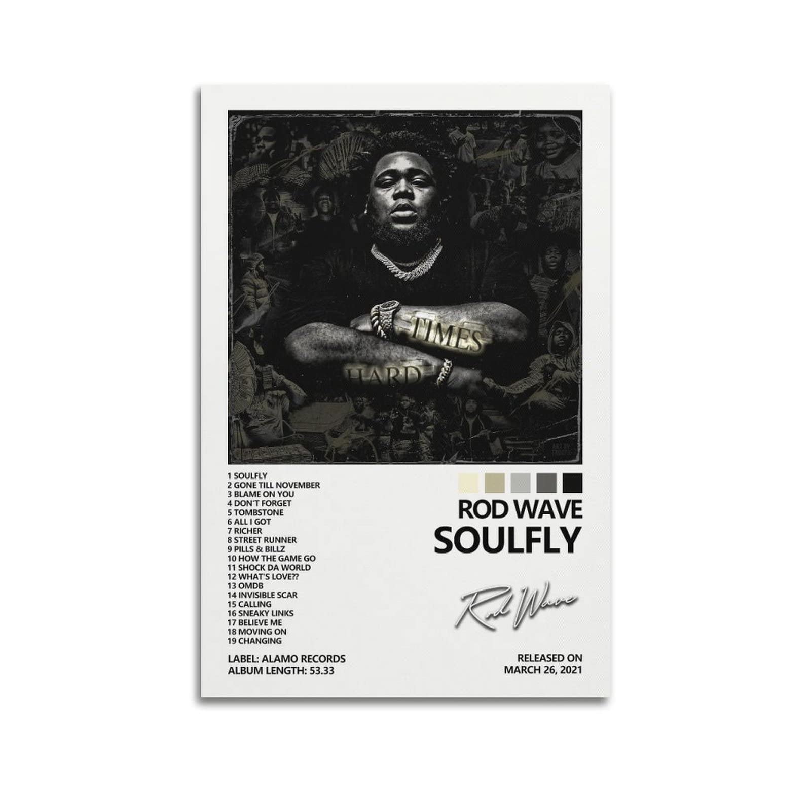 Amazon.com: SUANEA Rod Wave Poster Soulfly Album Cover Poster Posters ...