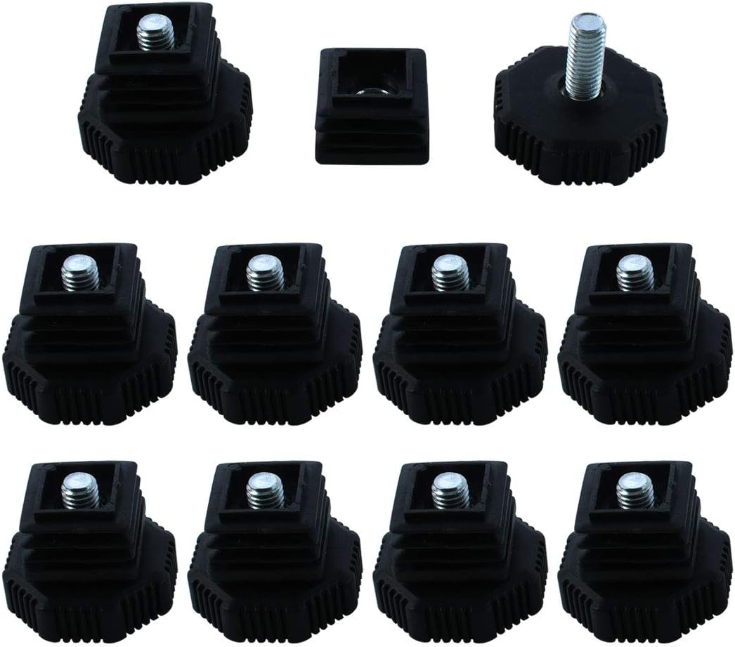 uxcell Leveling Feet 25 x 25mm Square Tube Inserts Kit Furniture Glide ...