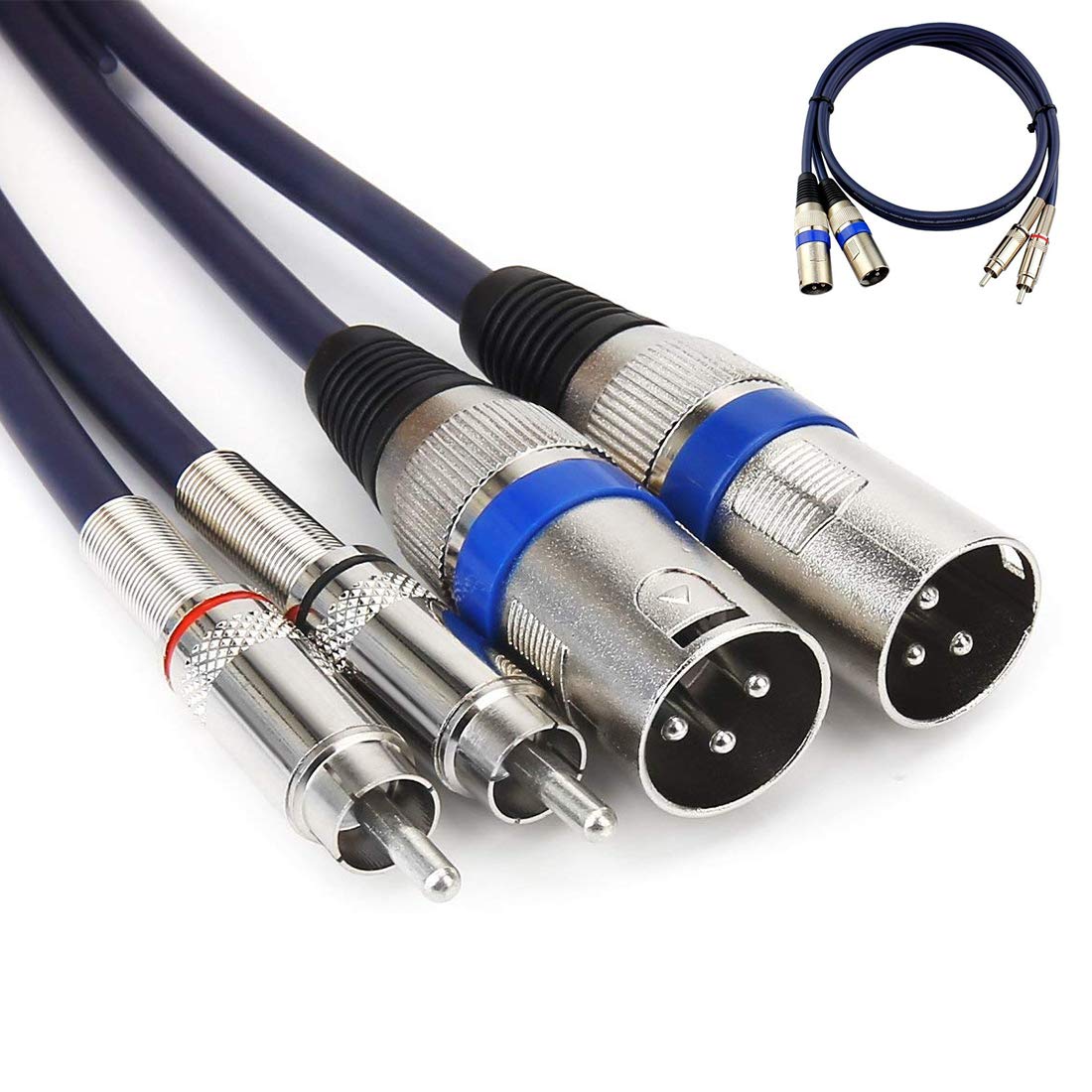 HTRUIYATY Double XLR mâle vers RCA mâle, 2 XLR vers 2 RCA/Phono Plug ...