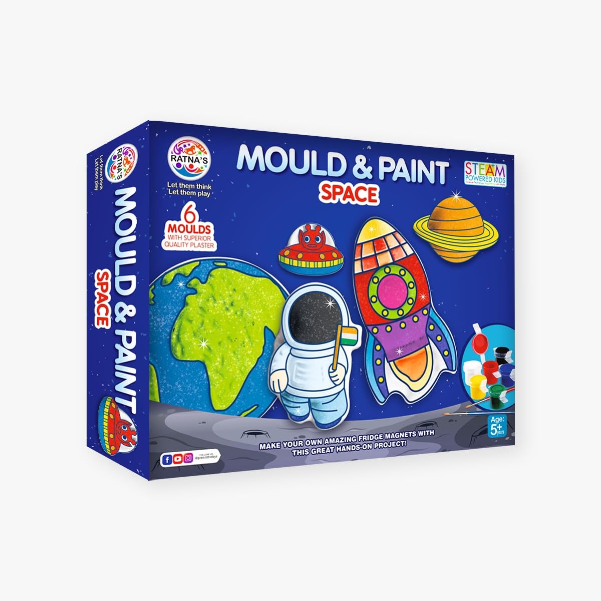 Game Phactory Mould & Paint Space DIY Kit | Adorable Plaster Fridge ...