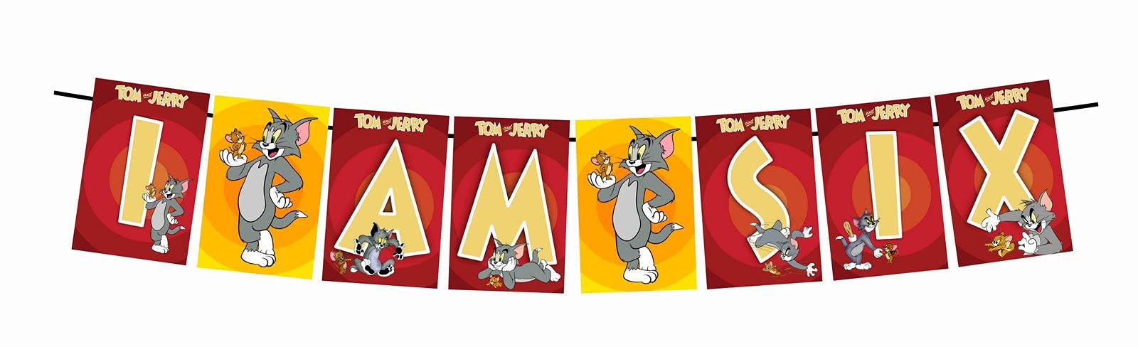 Buy Partyzon Tom and Jerry Theme Banner Swirls for Kids Birthday ...
