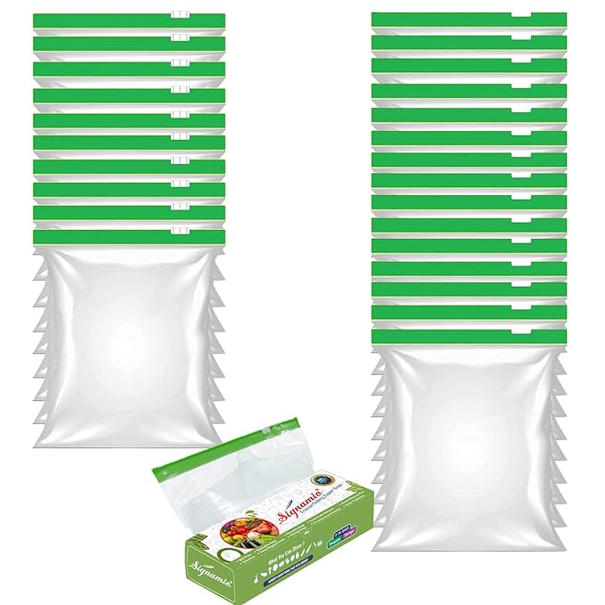 Buy SIGNAMIO® Zip Lock Reusable Slider Bag/Vegetable Bag/Freeze Bag ...