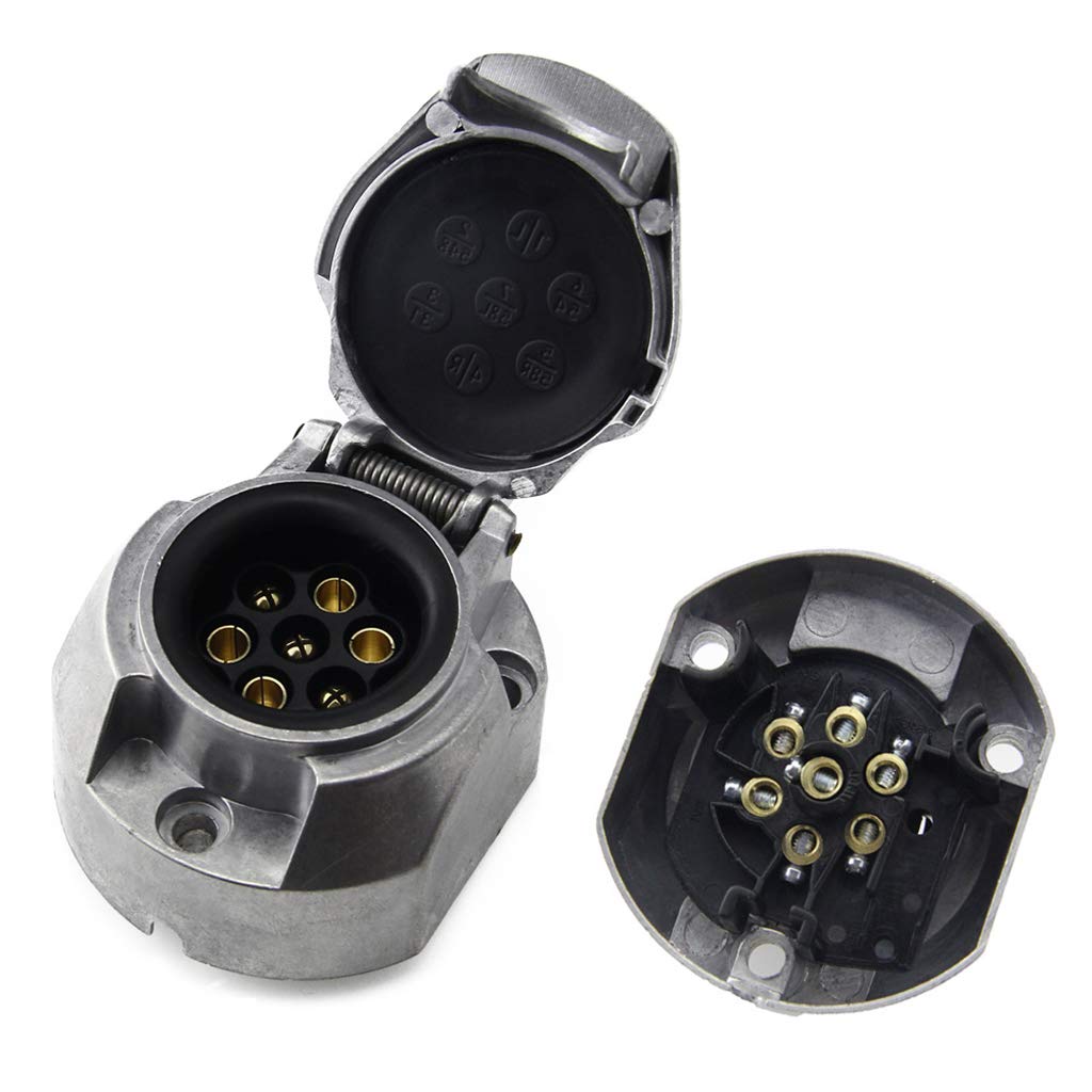 Fliyeong Premium Quality 7 Pin Trailer Socket Heavy Duty Round ...