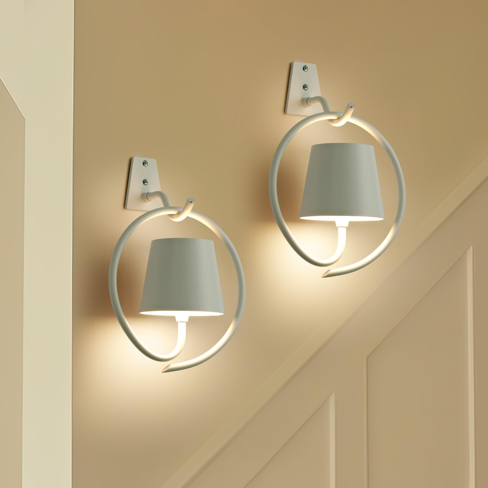 Battery Operated Wall Lights, 2 Pack Rechargeable Wall Light Indoor ...