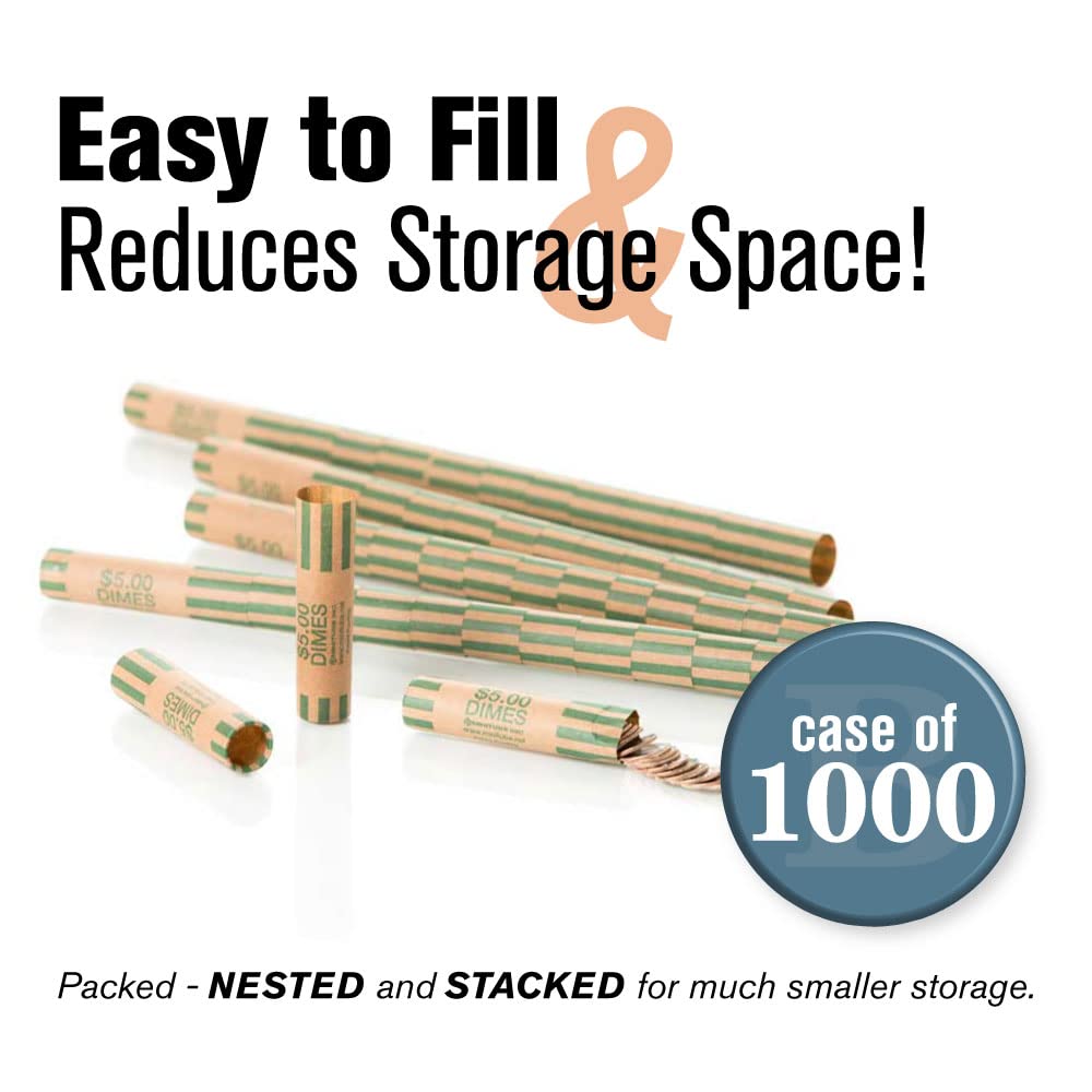 Snapklik.com : Nested Dime Coin Wrappers Pre-Crimped Box Of 1000 ABA ...