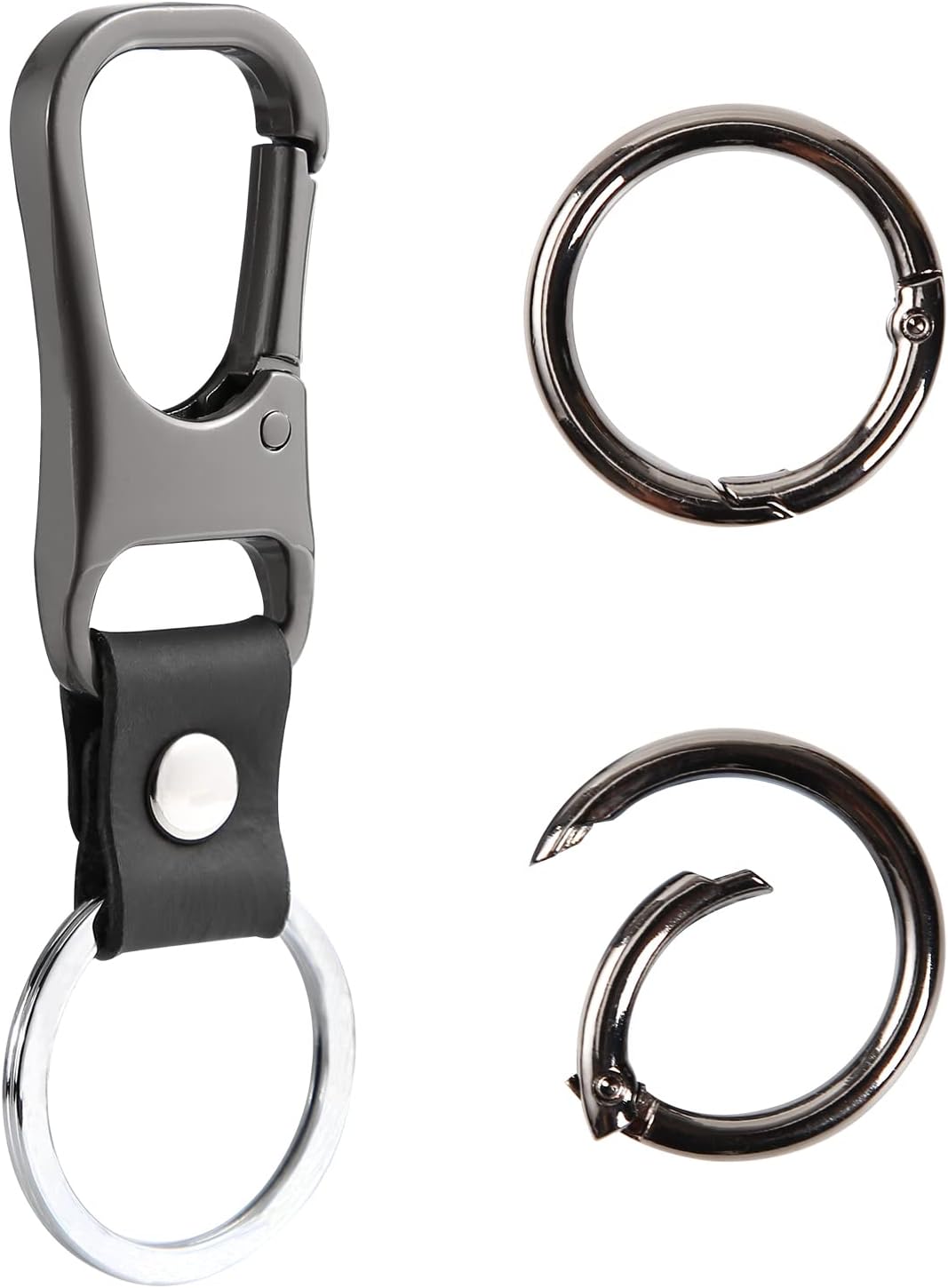 Amazon.com: Leather Car Key Chain Clip - Carabiner Keychain with Quick ...