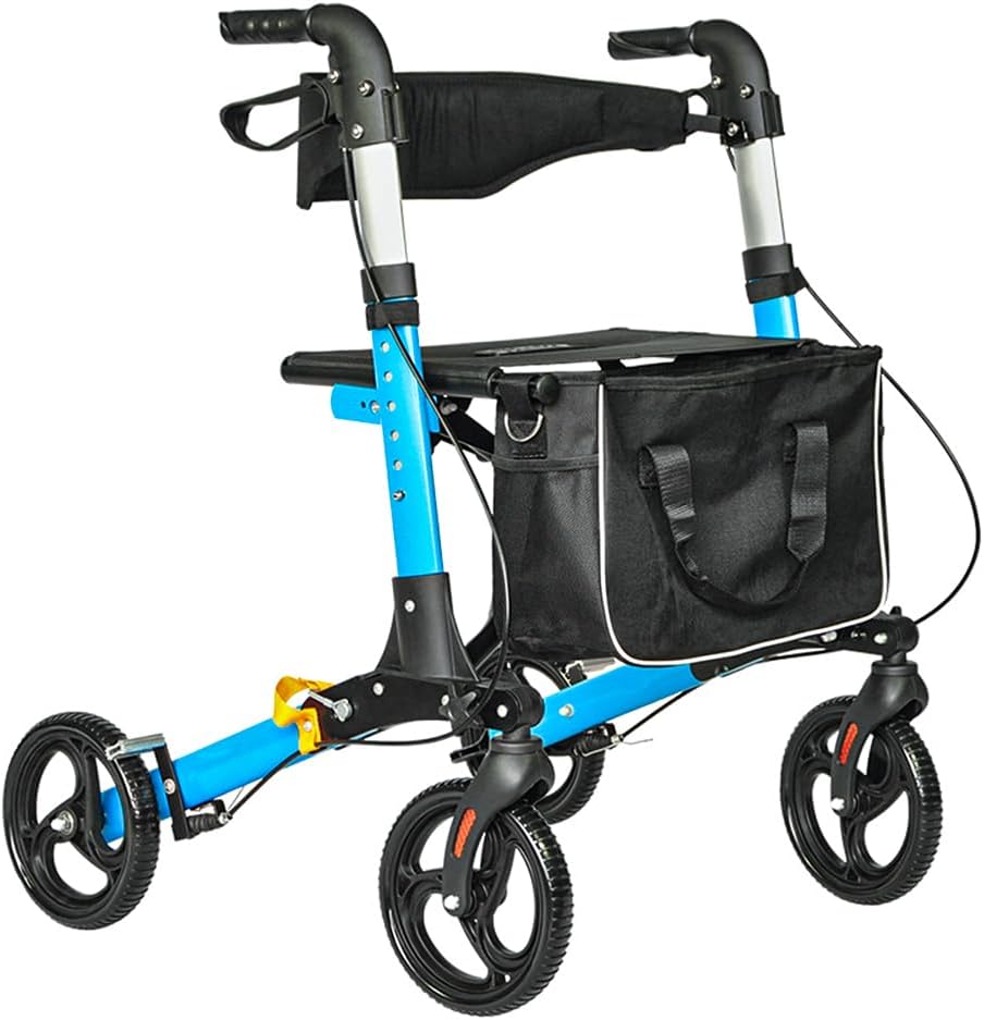 ALSTON Rollator Mobility Walker 4 Wheel Foldable Mobility Walker for Seniors, Rolling Walker ...