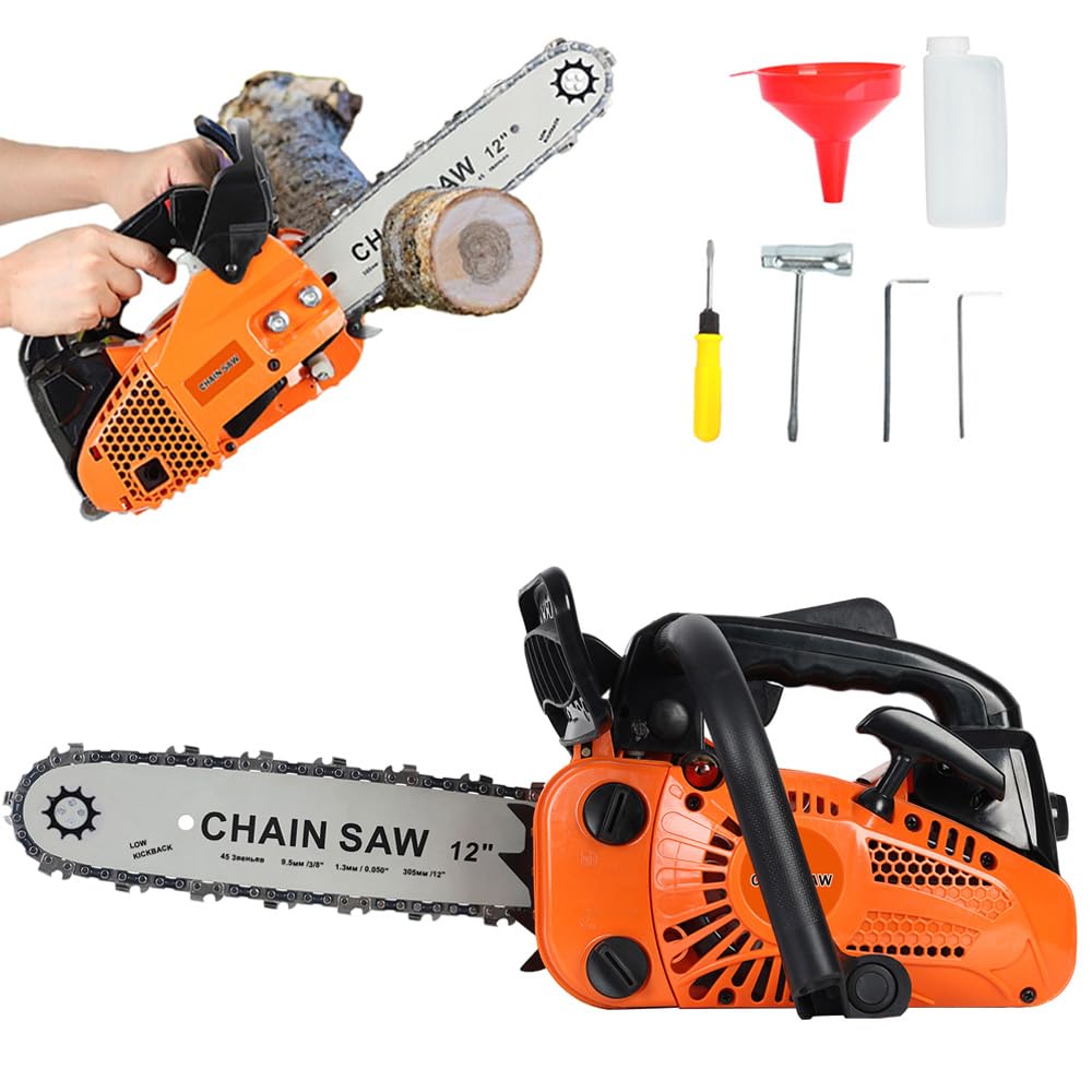 Amazon.com: Gas Chainsaw, 25.4CC 2-Stroke Gas Powered Chainsaw, 12 Inch ...