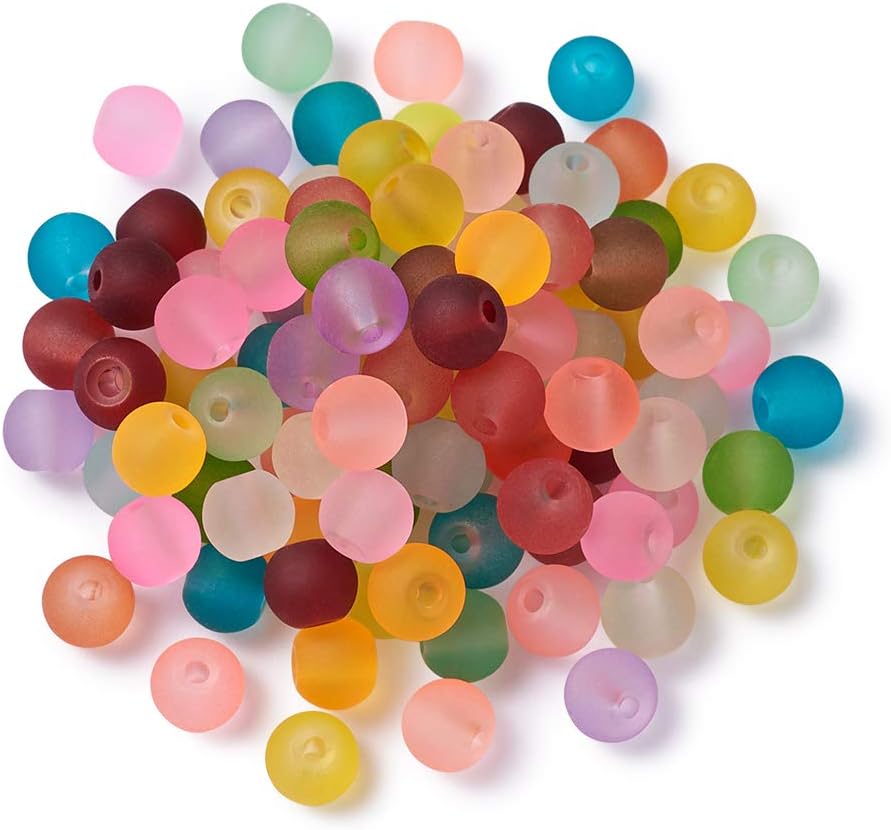 Amazon.com: Acxico 200 pcs Mixed Color Translucent AB Rainbow Pearl ...