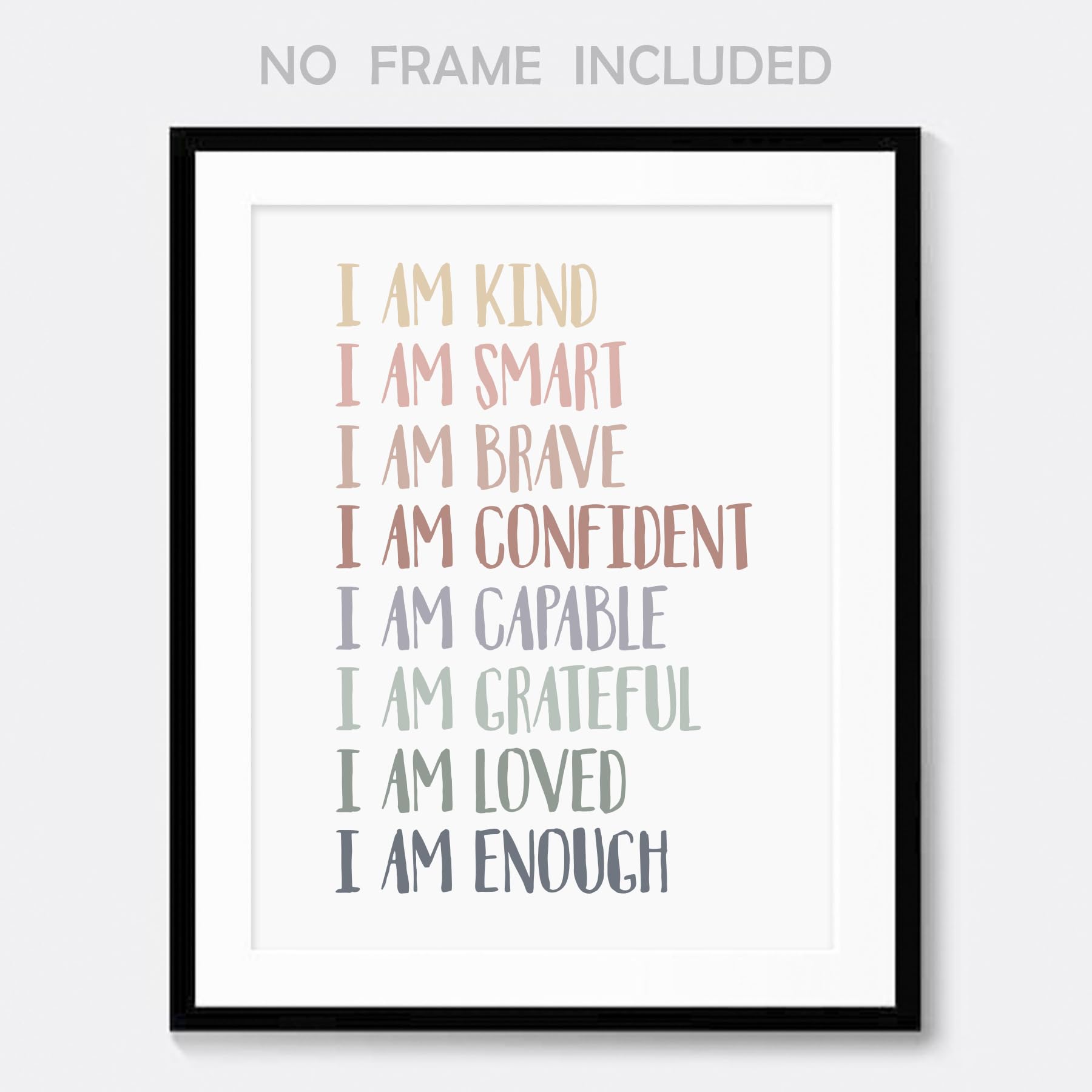 Snapklik.com : Affirmations Art Print, I Am Kind, I Am Brave ...