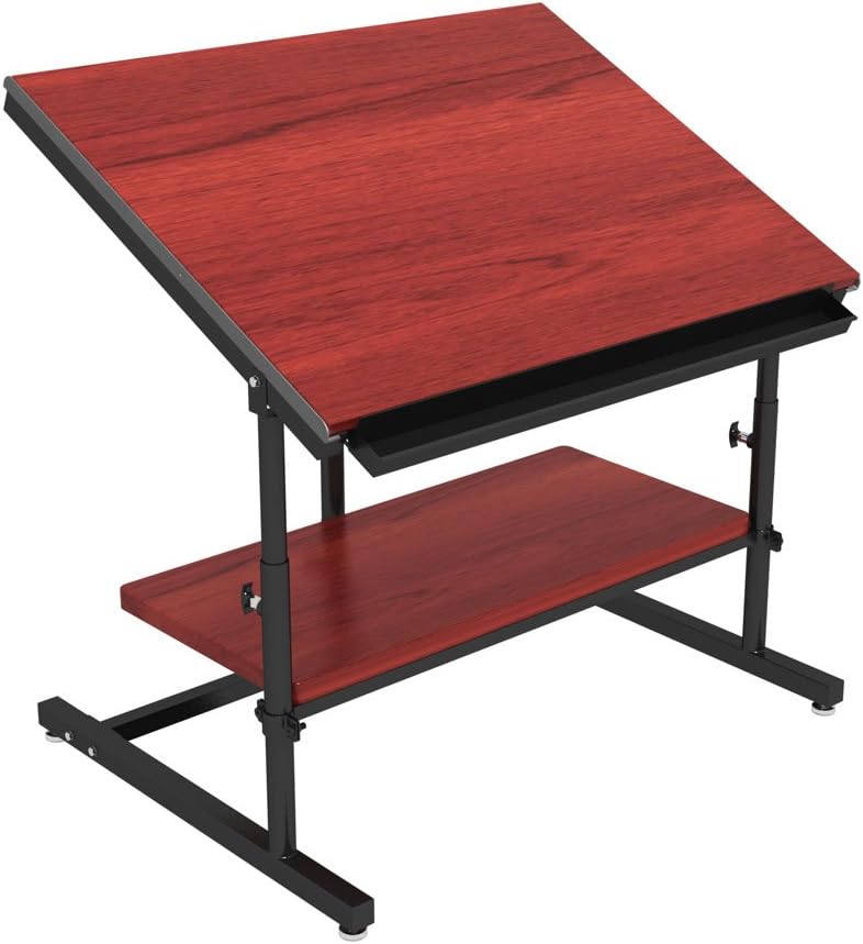 Amazon.com: Professional Drafting Table - Black Frame, Cherry Surface ...