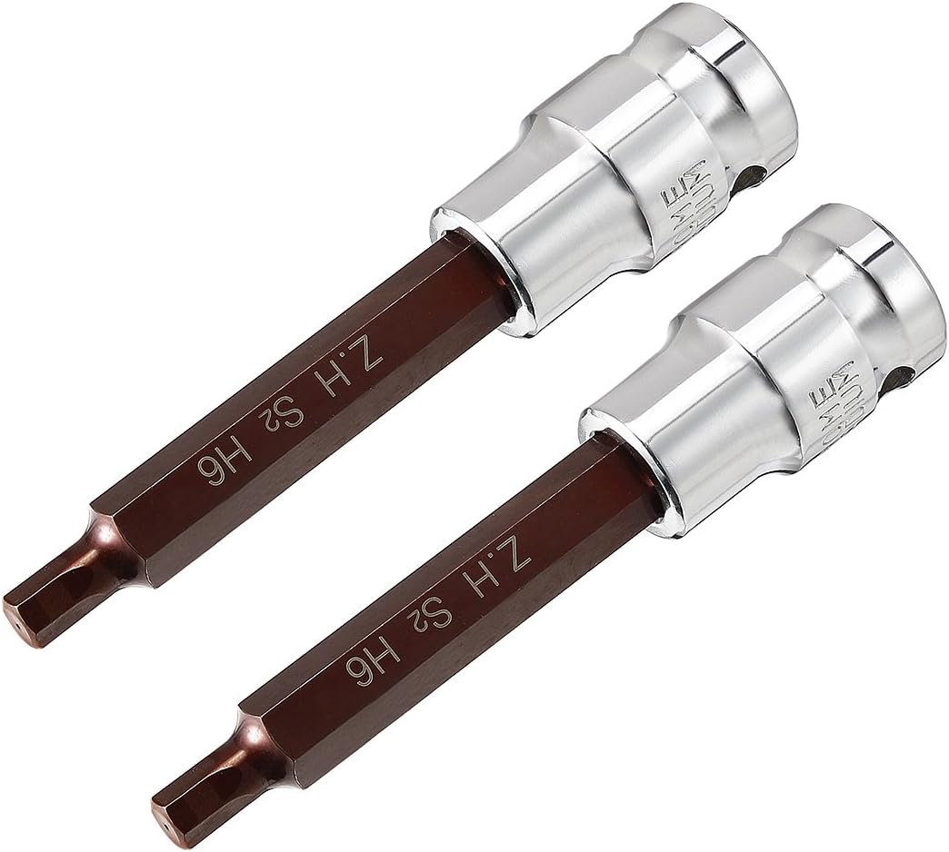 Amazon.com: uxcell 2pcs 1/2" Drive x H6 (6mm) Hex Bit Socket, S2 Steel ...