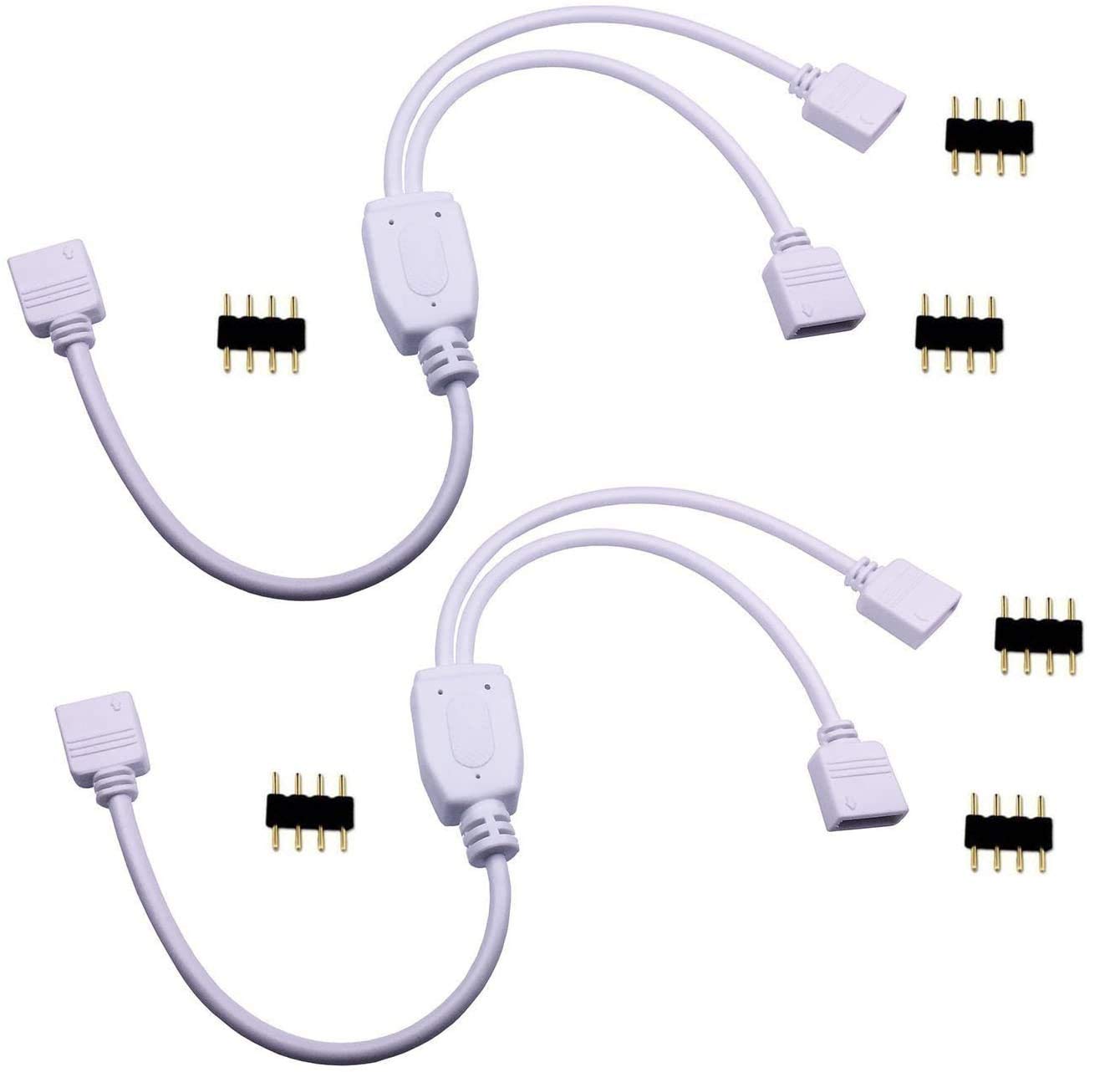 Amazon.com: TronicsPros 2pcs 4 Pin RGB LED Strip Splitter Cable 2 Way 1 ...