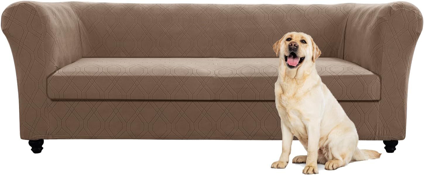 Amazon.com: UNBBRRL Stretch Jacquard Chesterfield Sofa Cover with ...