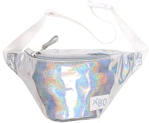 Amazon.com | Silver Iridescent Fanny Pack | Waist Packs
