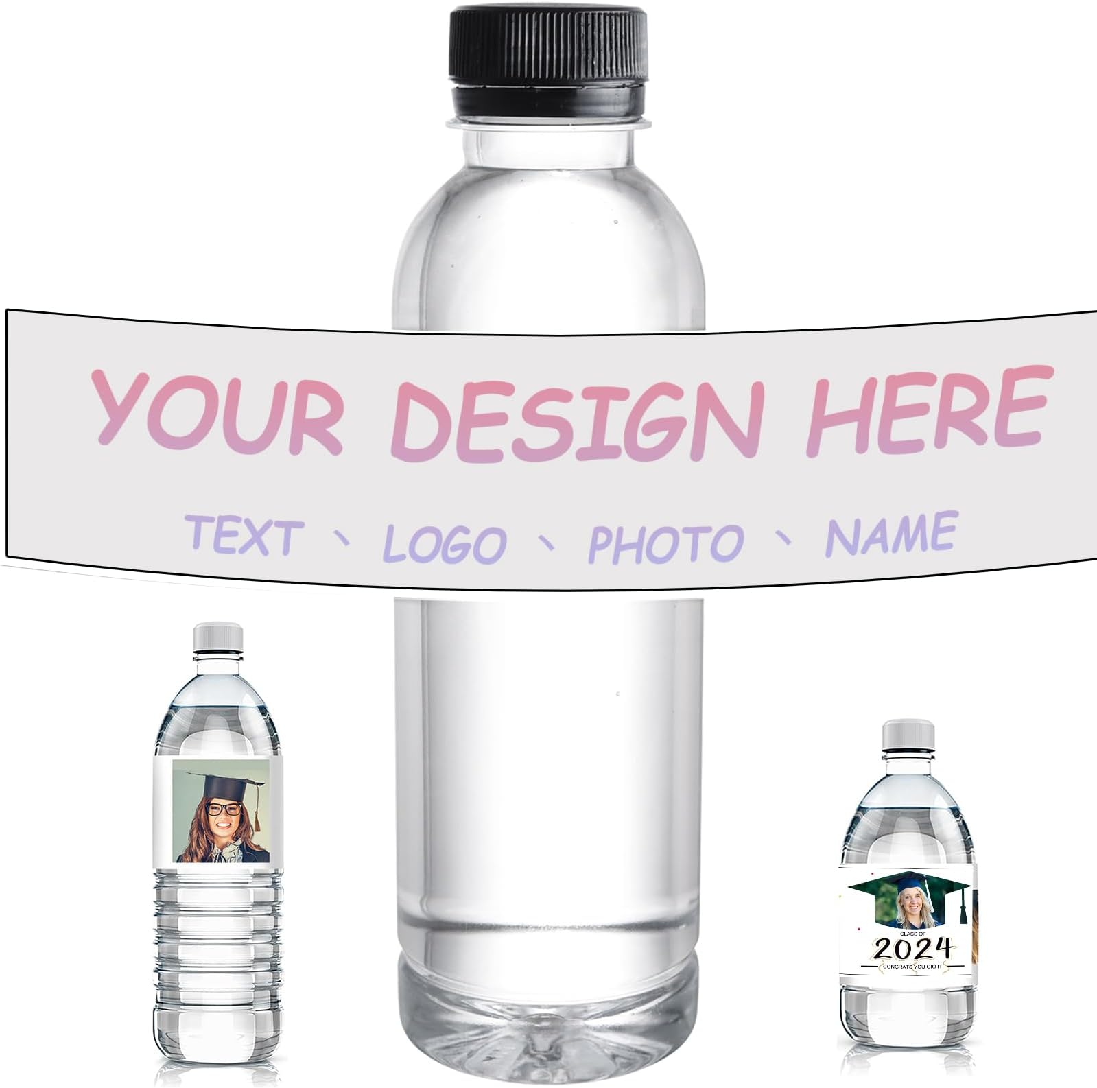 Amazon.com : Up to 300 Personalized Water Bottle Labels CustomCustom ...