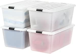 IRIS USA Contenedores de 86 Litros de Almacenamiento con Tapa y ...