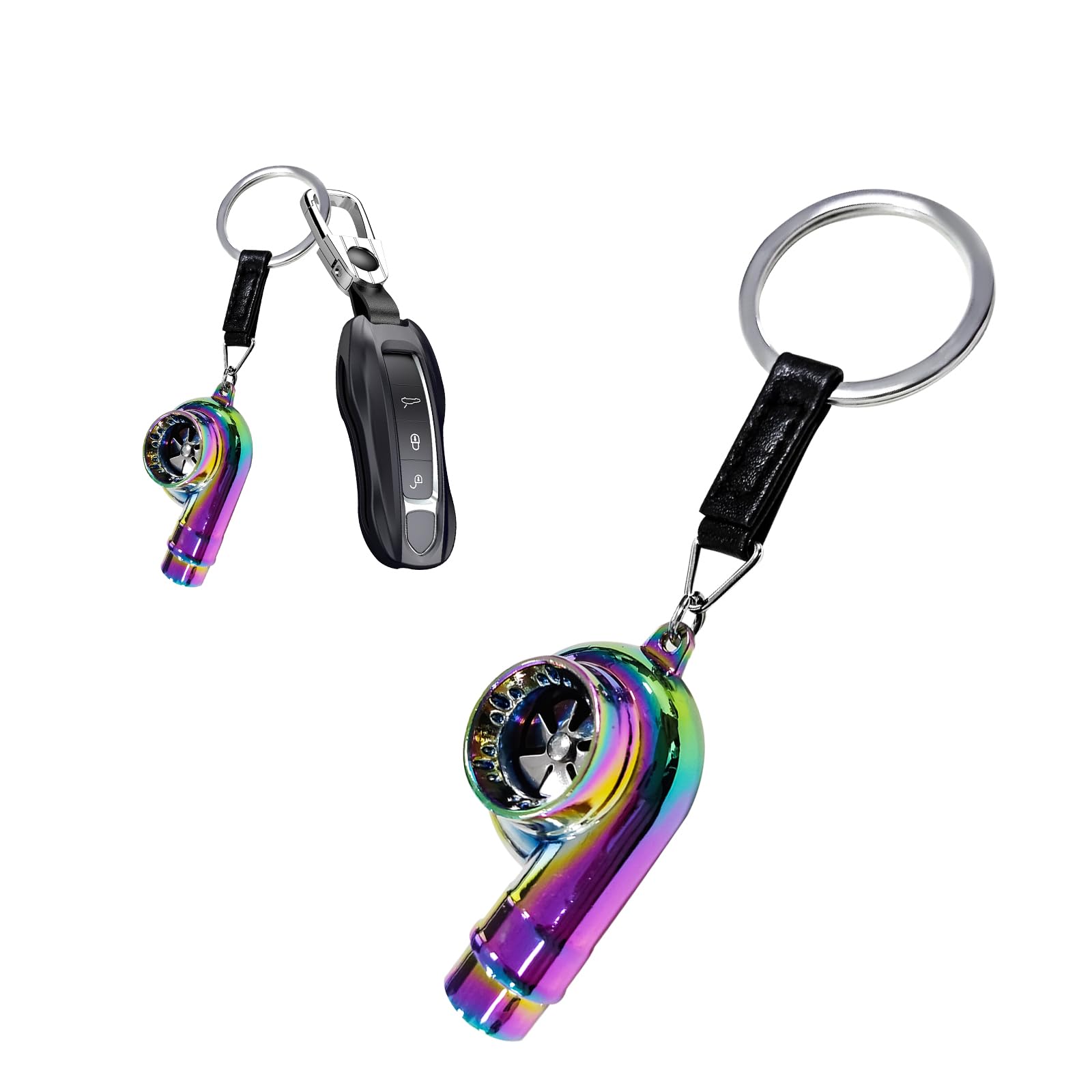 Amazon.com: Augeny Car Turbo Keychain, Creative Metal Spinning ...