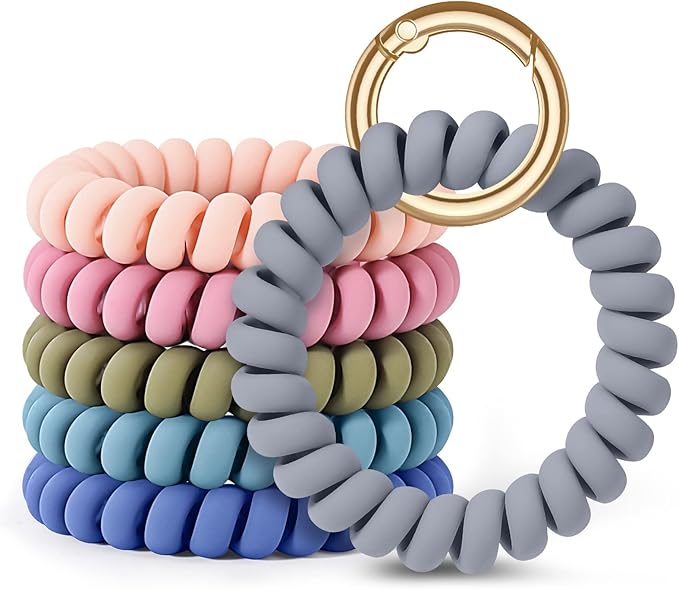 6PCS Stretchable Wristband Wristlet Keychain Wrist Key Chain Wristlet ...